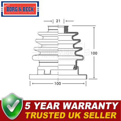 Borg & Beck Front Rear Inner Outer CV Joint Boot Set Fits VW ...