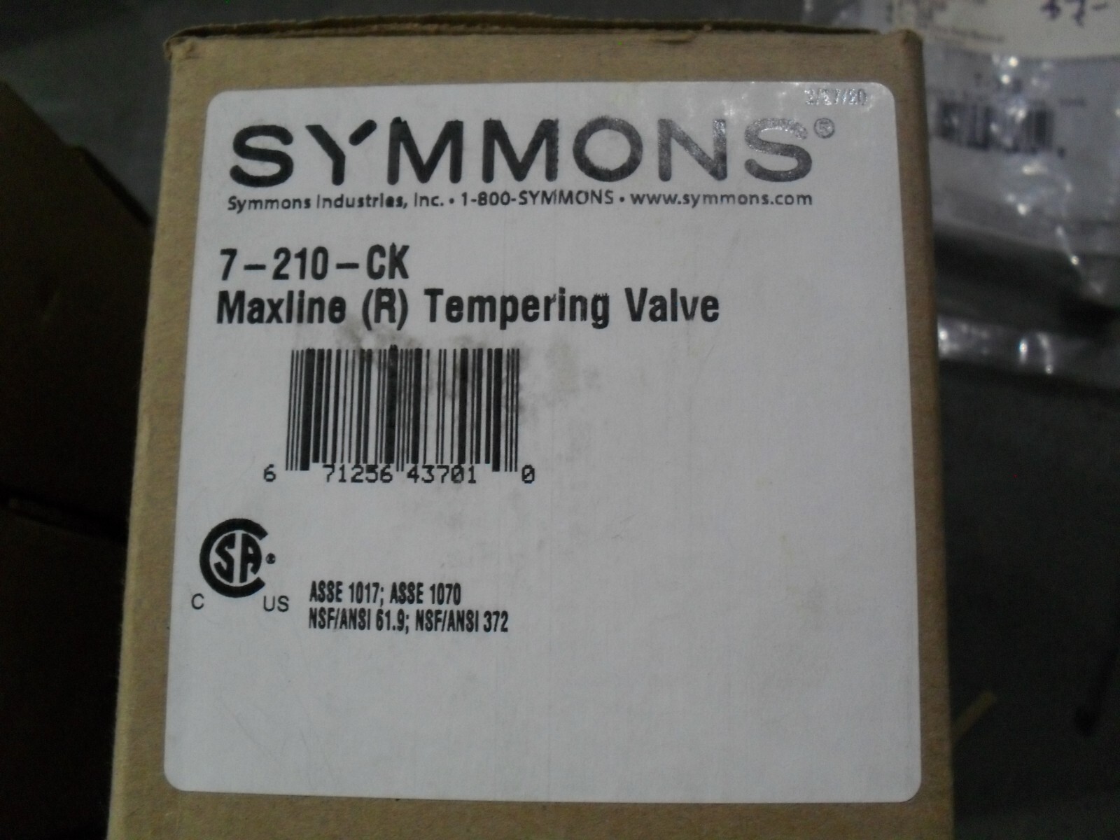 Symmons 7-210-CK Maxline Tempering valve | eBay