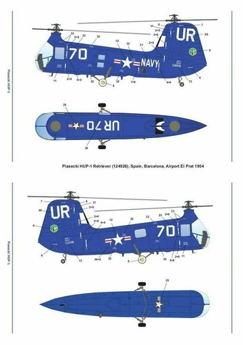 Helicopter Piasecki HUP-1 Retriever (Plastic model kit) 1/48 AMP 48012 ...