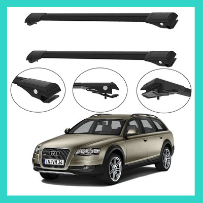 Roof Rack Cross Bars for Audi A6 C6 Allroad Quattro 2006-2011 Black 2X ...