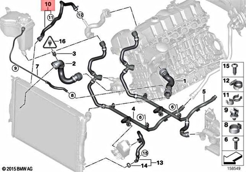 Genuine BMW E60 E81 E82 E84 E87 Transmission Oil Cooler Hose OEM ...