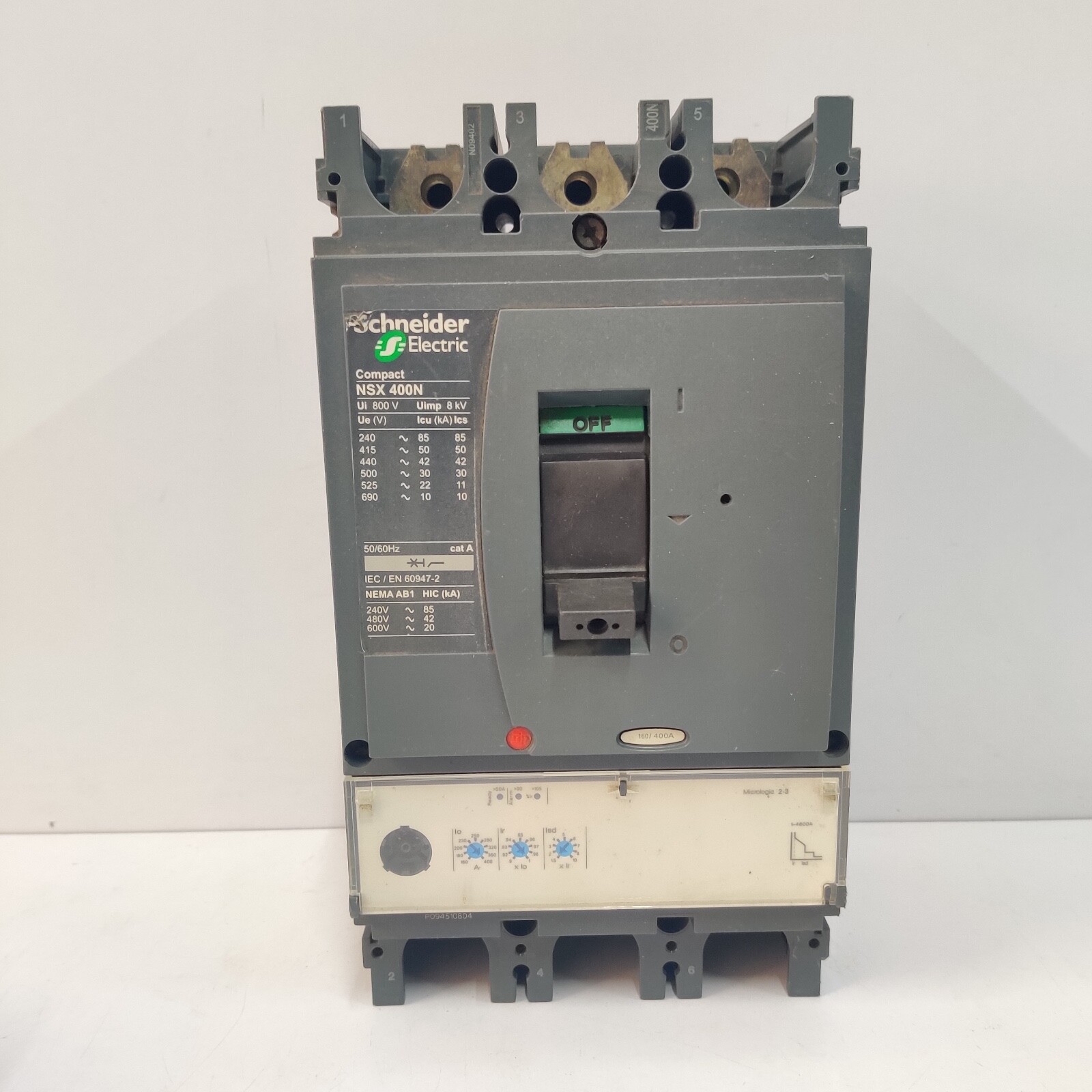 Schneider Electric LV432693 NSX 400N 2.3 400A 3-Pole Compact Circuit ...