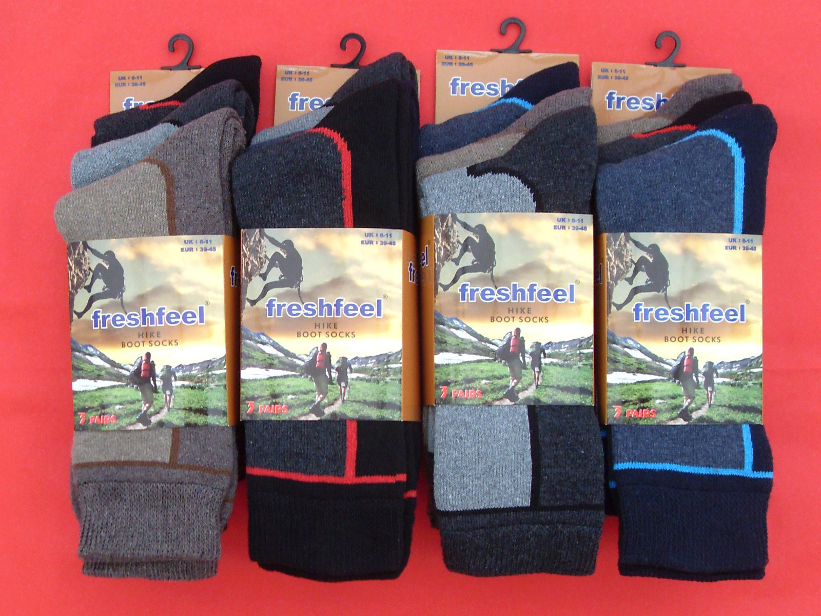 6 PAIRS MENS WALKING SOCKS WORK BOOT COTTON SOFT TOPS EASY GRIP HIKING ...