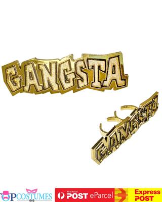 Gangsta Bling Gold Gangster Ring Costume 1920s Pimp Jewellery Accessory ...