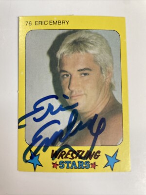 1986 Monty Gum Eric Embry Autographed Card #76 WWF Wrestling A-599 | eBay