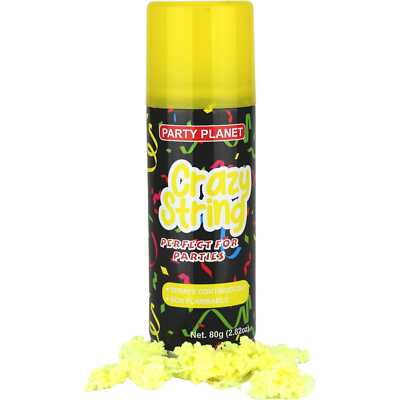Yellow Wacky Silly Crazy String 80g Can Party Event Novelty Spray ...