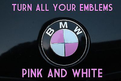 Turn Your BMW Emblem Pink & White - BMW Colored Emblem Roundel Overlay ...