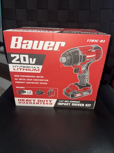Bauer 20V 1/4" Hex Compact Impact Driver Kit w/ Battery & Charger *NEW ...