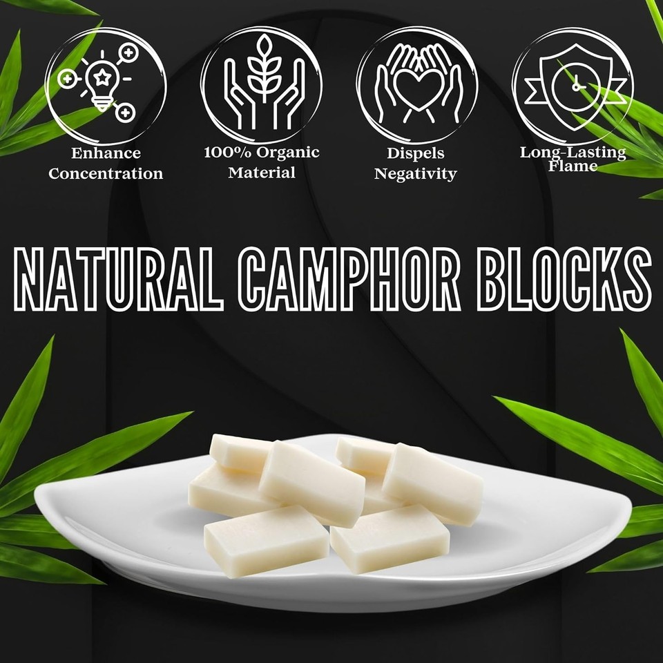 Natural Camphor Blocks - Camphor Tablets (150 Gram, 32 Tablets) for ...