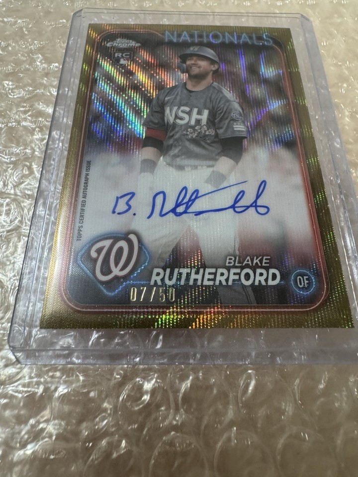 2024 Topps Chrome Blake Rutherford Gold Wave Refractor RC Auto 07/50 | eBay
