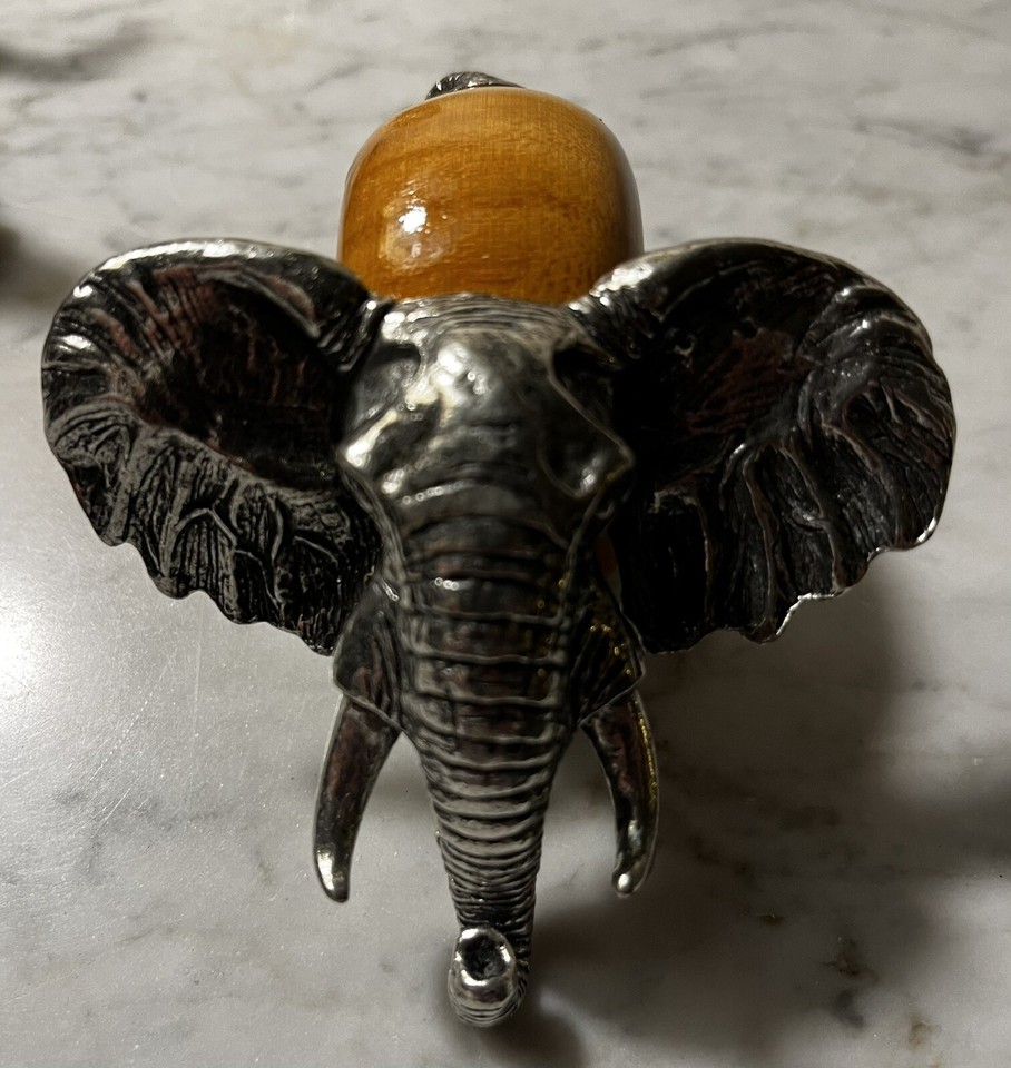 RARE South Africa Set of 6 Safari Napkin Rings Pewter & Wood Animals | eBay