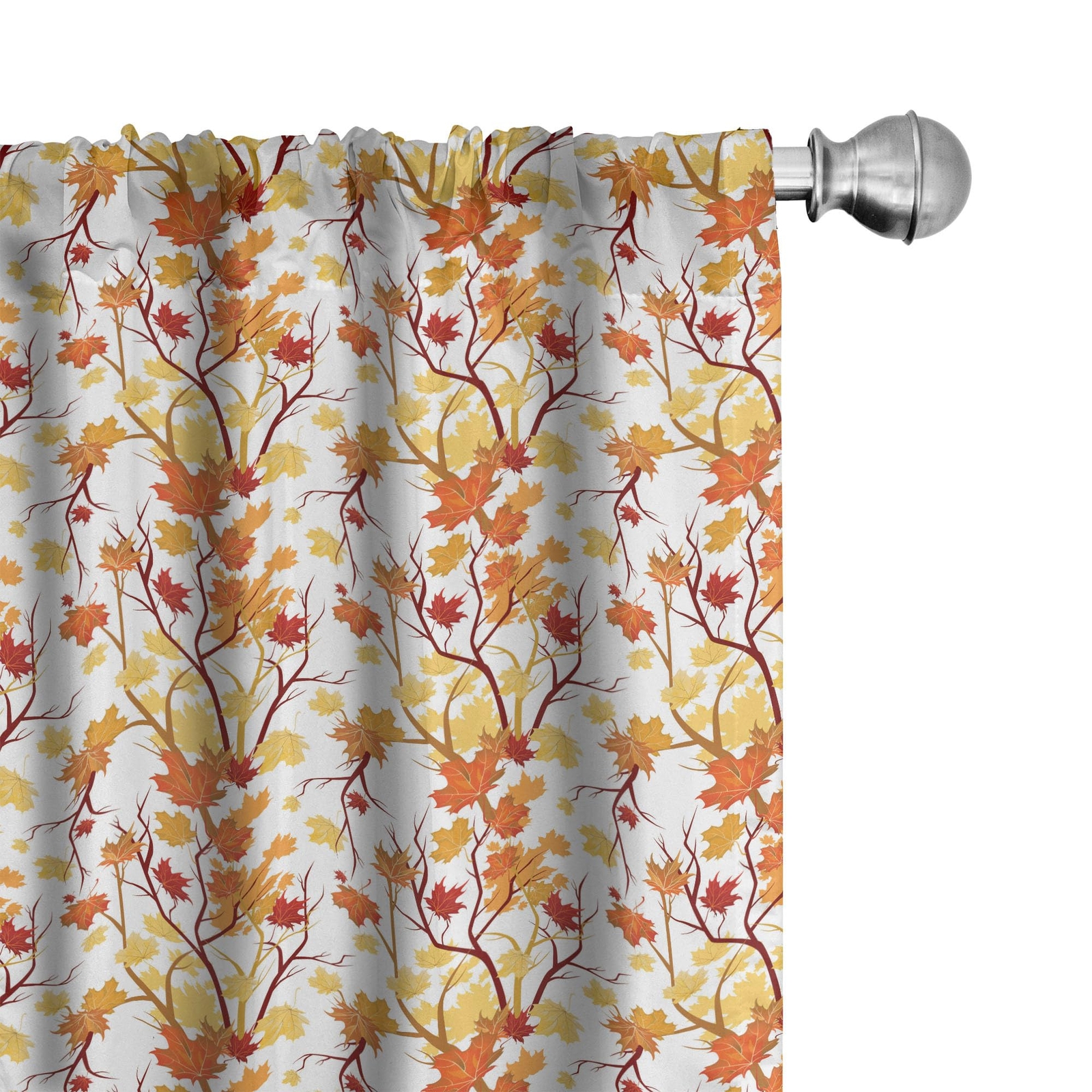 Ambesonne Fall Window Curtains Swirling Autumn Leaves Shady Seasonal ...