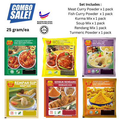 Meat Rendang Fish Curry Kurma Powder Soup Turmeric Powder BABA'S - 6 ...