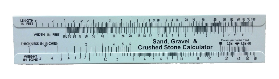 Sand, Gravel & Crushed Stone Calculator Slide Ruler Made In USA!!! | eBay