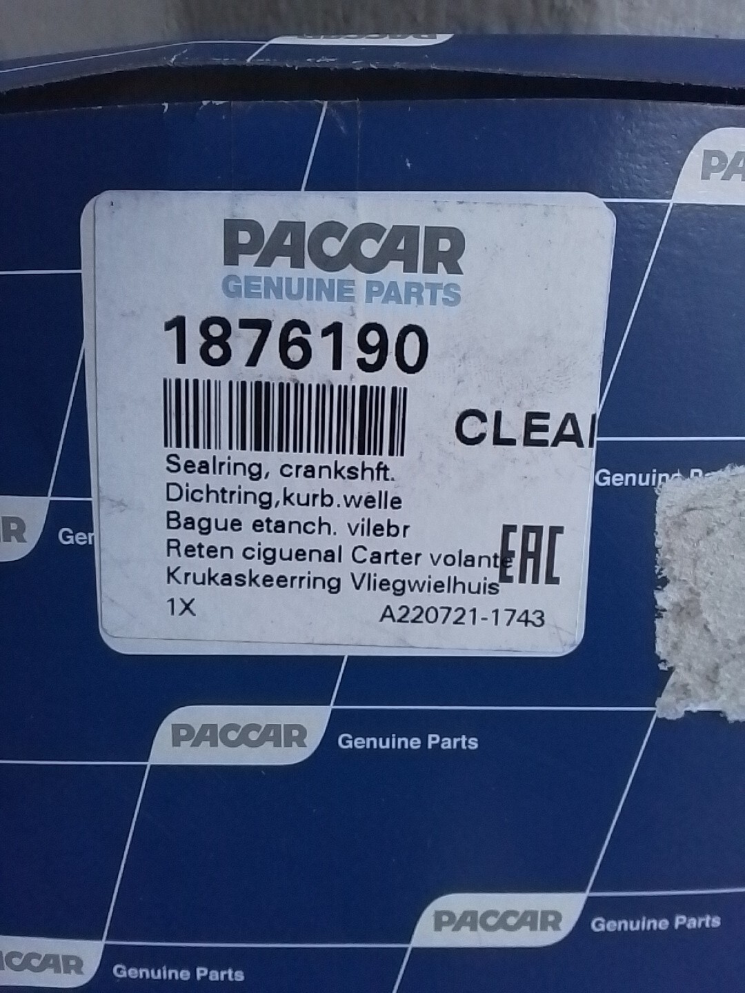 PACCAR Mx13 Rear Main Oil Seal W/ Ring 1876190 Fast for sale online | eBay