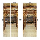 Door Sticker Library Retro Bookshelf Wall Decals Mural 3D Waterproof ...