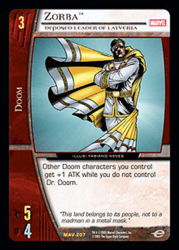 VS System: Zorba, Deposed Leader of Latveria [Played] Marvel The ...