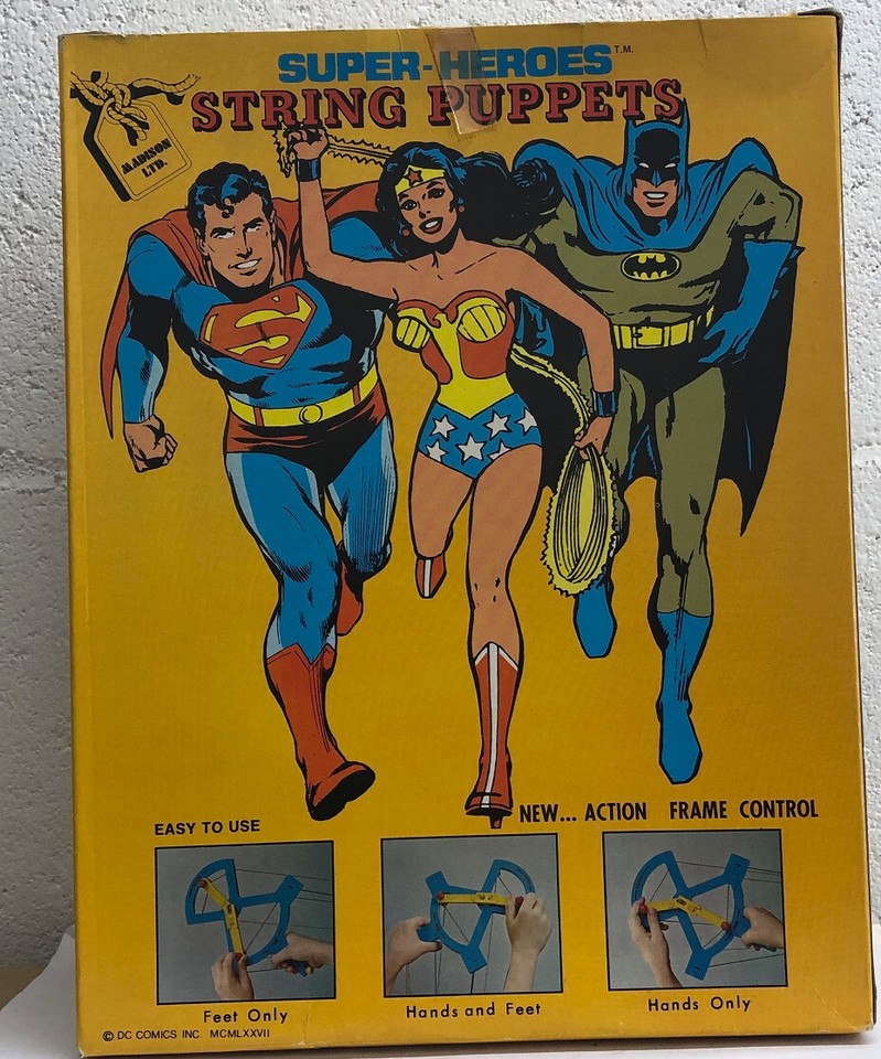 BATMAN STRING PUPPET DC Super Heroes 1978 MADISON LTD Mint In Box RARE ...