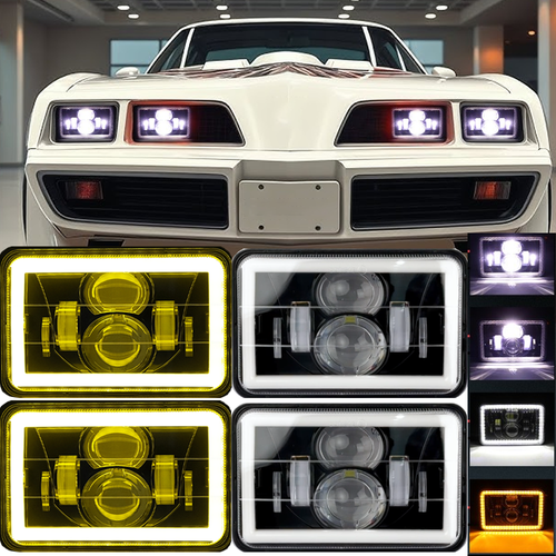 4pcs 4x6" LED Headlights Hi/Lo Beam DRL For Pontiac Firebird Trans AM ...