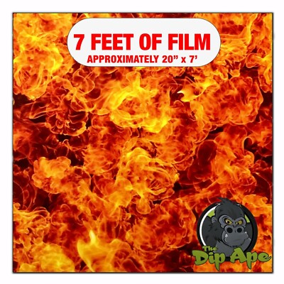 Hydrographic film Fireball Inferno Flames hydro dipping 7' x 20" hydro ...