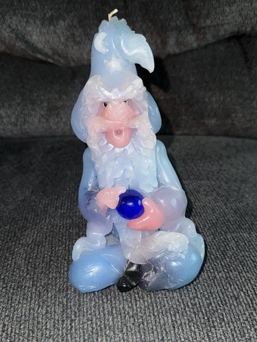 Vintage Northern Lights Sitting Wizard Handcrafted Candle w/ Crystal ...
