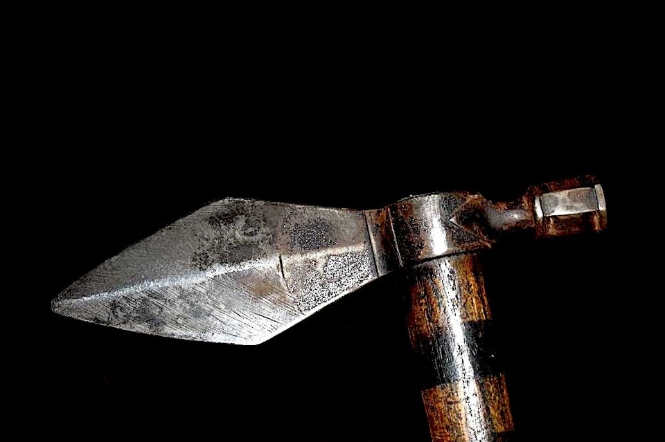 Native American Hand Forged Spontoon Gun Barrel Pipe Tomahawk; Circa ...