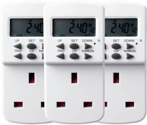 Triple Pack Masterplug 7 Day Weekly Electronic Timer Plug for ...