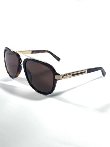 Zilli ZI 65006 C02 Sunglasses Brown Gold Pilot Aviator 58mm | eBay