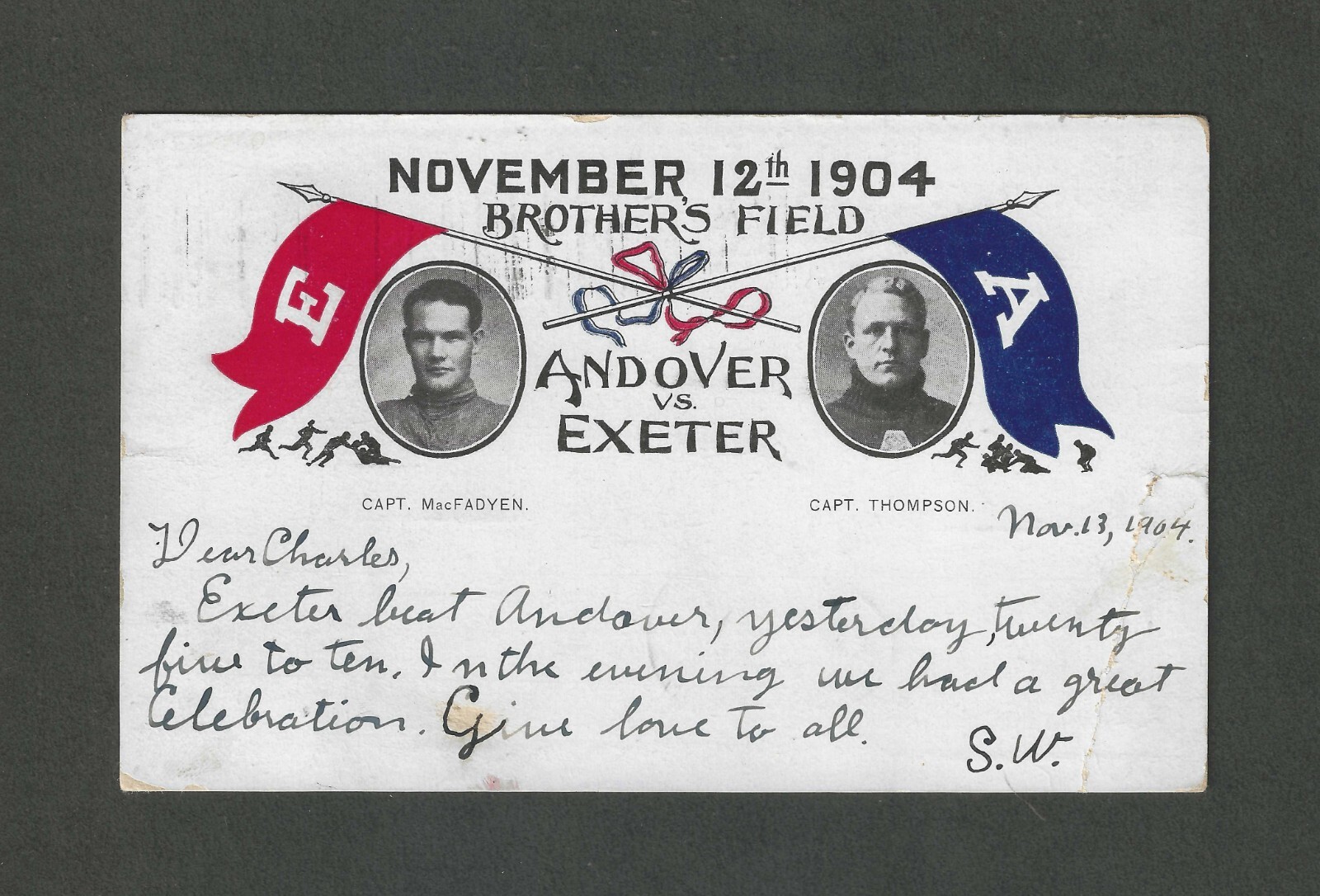 Andover vs Exeter 1904 Football Game postcard November 12 1904 | eBay