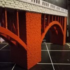 36" Big HO Scale two Lane Brick and steel Truss arch Bridge. CONECTABLE ...