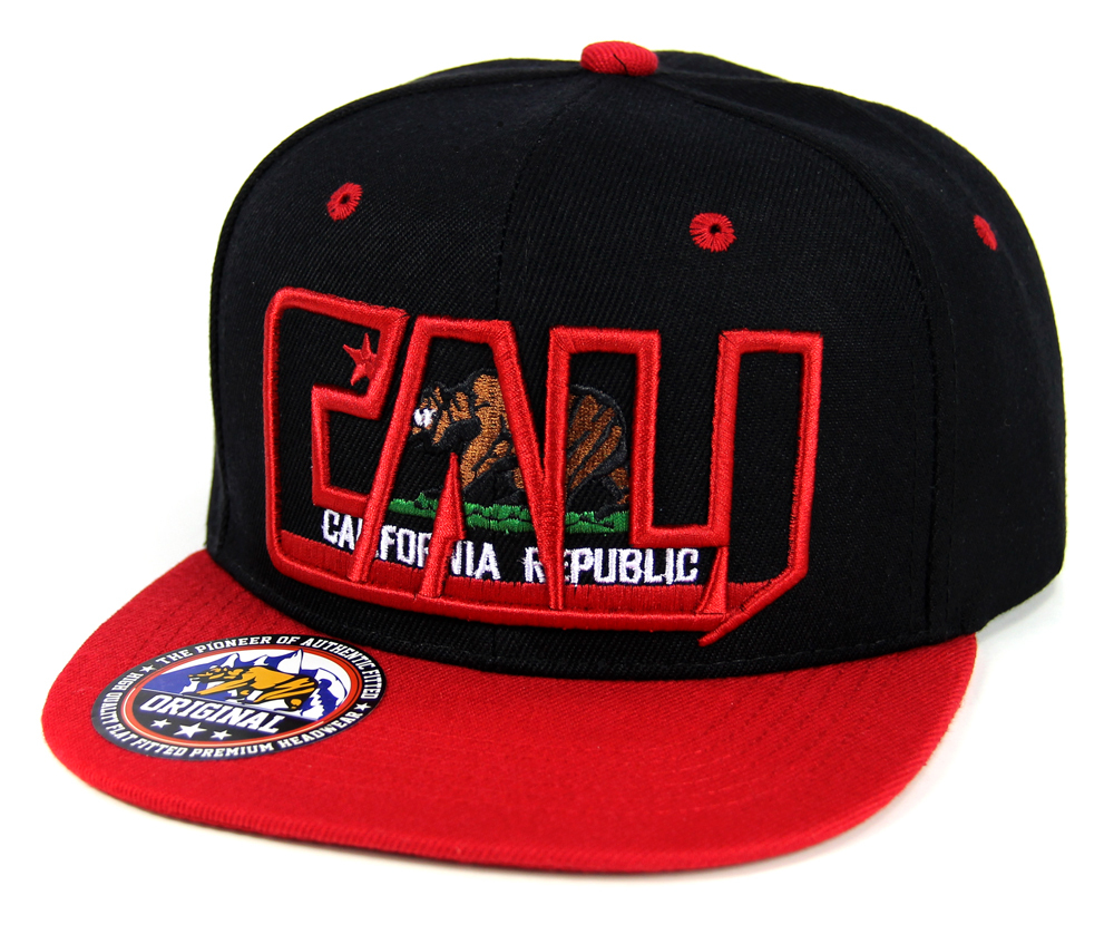 California Republic Hat Cap CALI Classic Bear Snapback Flat Bill ...