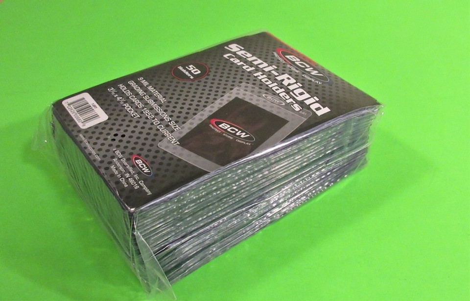 200 SEMI-RIGID CARD HOLDER #1 FOR TRADING CARDS , GRADING SUBMISSION ...