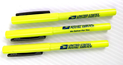 Vintage USPS Highlighter Pen Neon Collectible New Old Stock 3 pk | eBay
