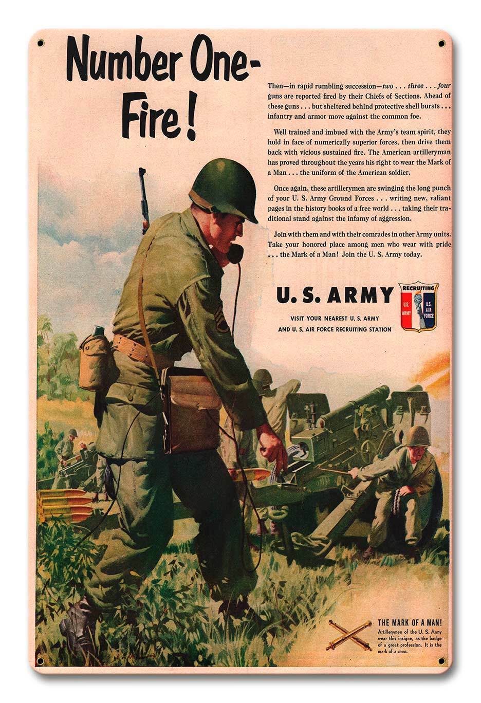 Artillery Recruiting Metal Art Sign | eBay