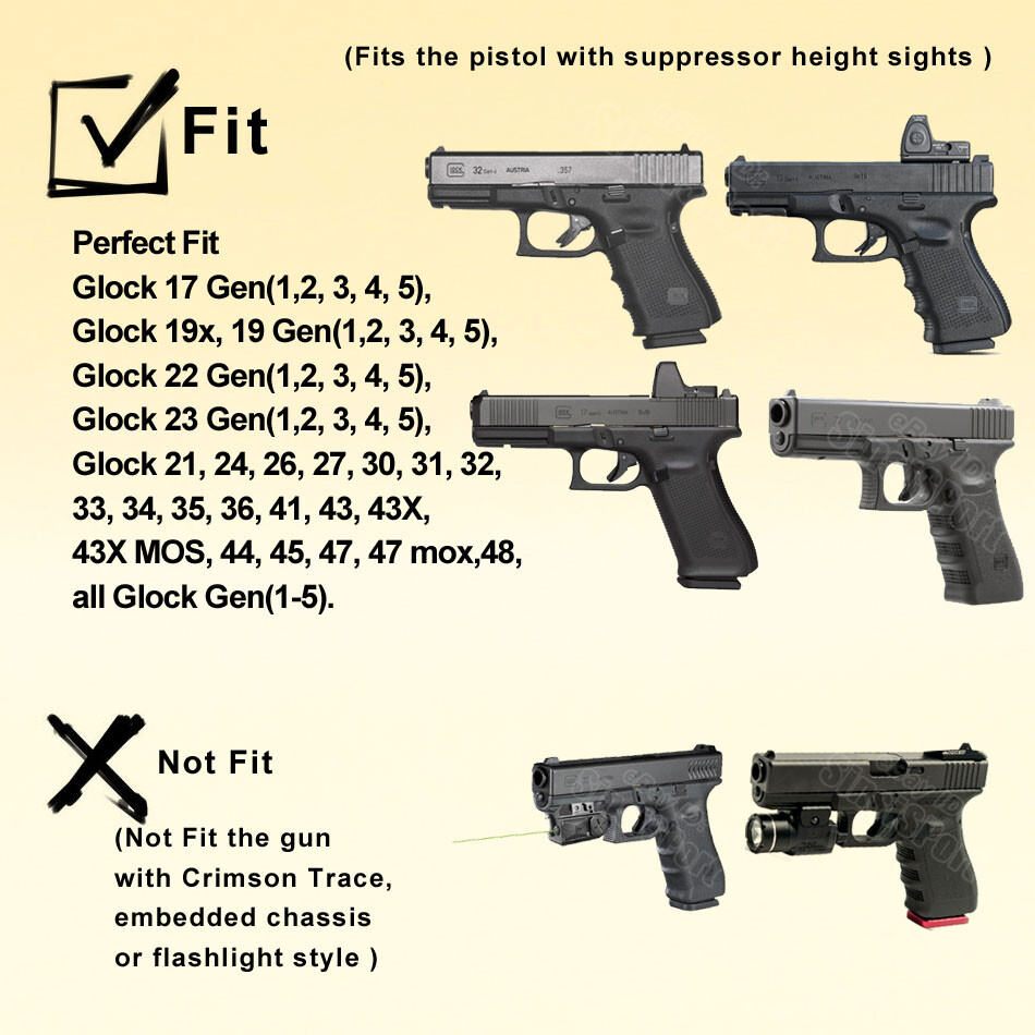 IPSC G23 G22 G19 Holster For Glock 22 23 gen5 Glock 45 48 Mos 43 43X ...