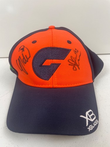 GWS Giants AFL Connor Idun Jake Stein Signed 2019 Member OSFM Cap Hat ...