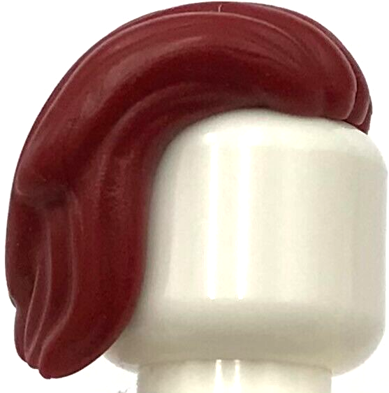 Lego New Dark Red Minifigure Hair Mid-Length All Swept to Right Side ...