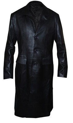 Mens Classic Marcus Roscoe Stylish David Boreanaz Casual Leather Trench ...