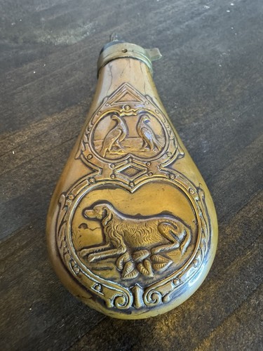 Antique Copper & Brass Black Powder Flask Made In Italy 🇮🇹 | eBay