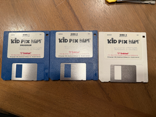 3.5 inch floppy disk "Kid Pix Companion" Macintosh Disc 1, 2, 3, & 4 ...