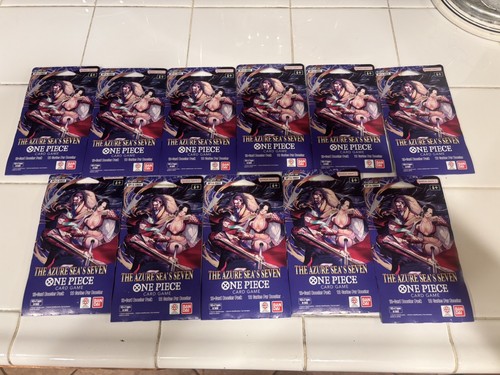 One Piece Op14-EB04 The Azure Sea Seven Single Sleeved Pack Lot Of 11 ...