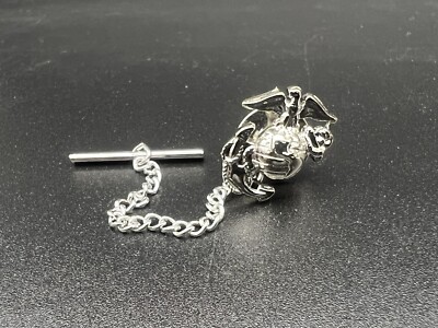 BRAND NEW Lapel Pin "USMC MARINE CORPS EGA " 1/2" MINI Silver Color Tie ...