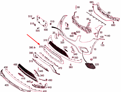 MB GLC Coupe C253 Front Bumper Basic Carrier Trim A2538851625 NEW ...