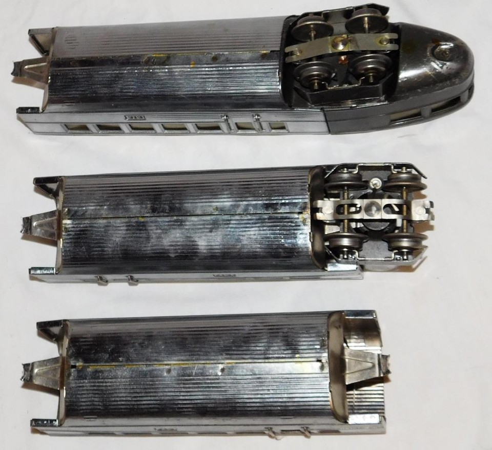 Prewar Lionel FLYING YANKEE set 616 617x2 618 Chrme articulated ...