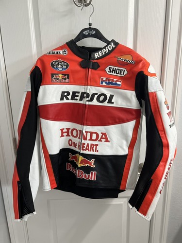 Honda Repsol One Heart Racing Motorbike Leather Biker Jacket Size | eBay