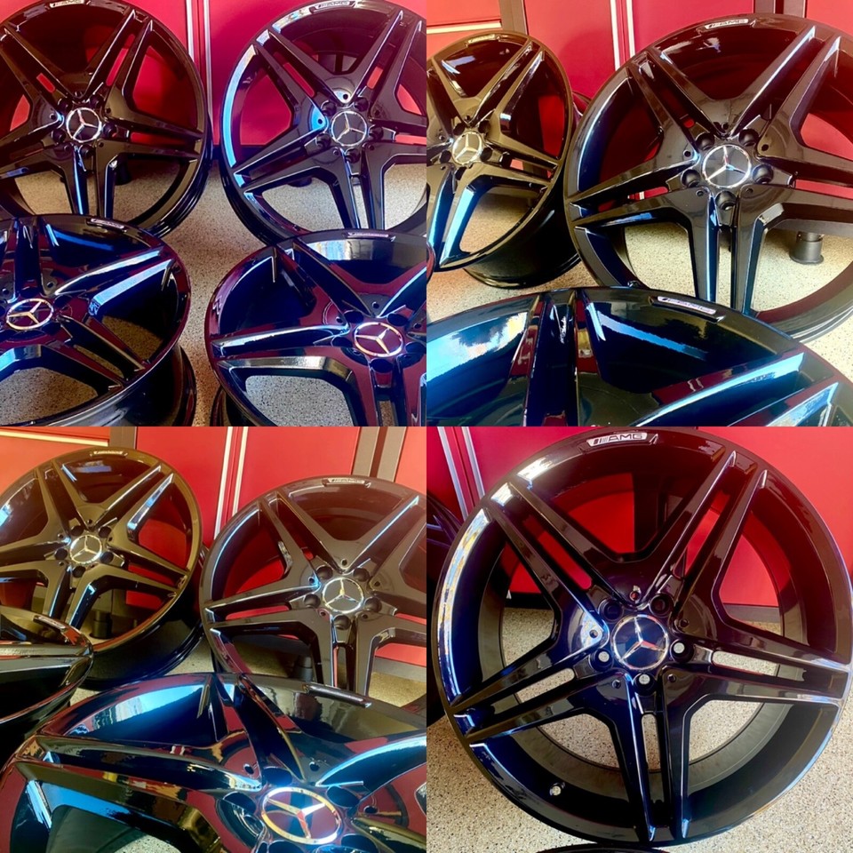 19 INCH MERCEDES BLACK RIMS WHEELS SET4 NEW 19/8.5 FITS GLA250 GLC250 ...