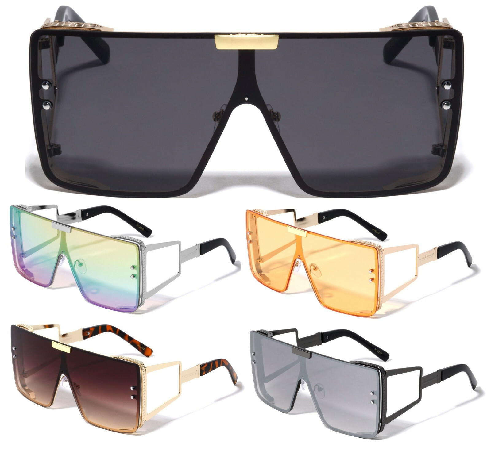 XL OVERSIZED FLOATING LENS ONE PIECE SHIELD AVIATOR SUNGLASSES LUXURY ...