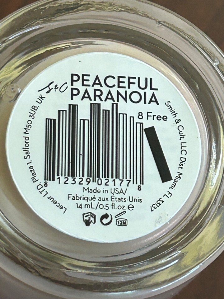Smith & Cult Nail Polish~Peaceful Paranoia NEW Dark Cream w/Pink Sheen ...