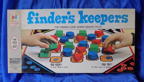 FINDER'S KEEPERS Board Game The Thinking & Memory game Milton Bradley ...