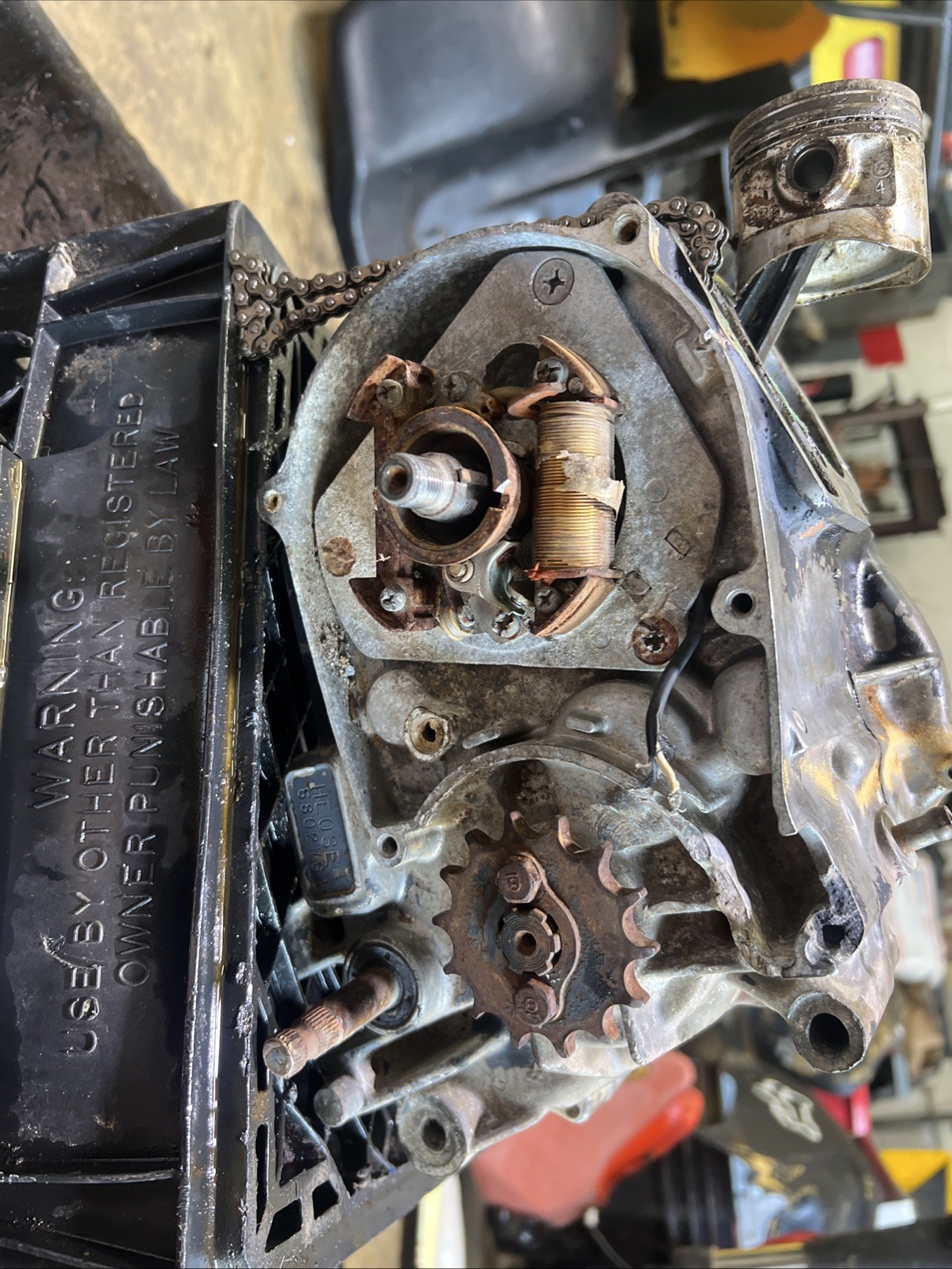 1992 honda xr100 lower engine cases bottom end crank gears clutch xr ...